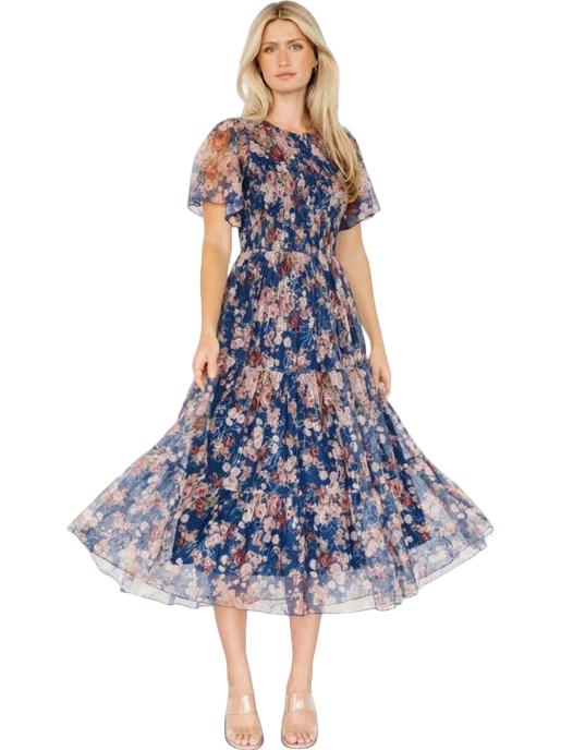 BALTIC BØRN Baltic Børn Mara Embroidered Tulle Midi Dress